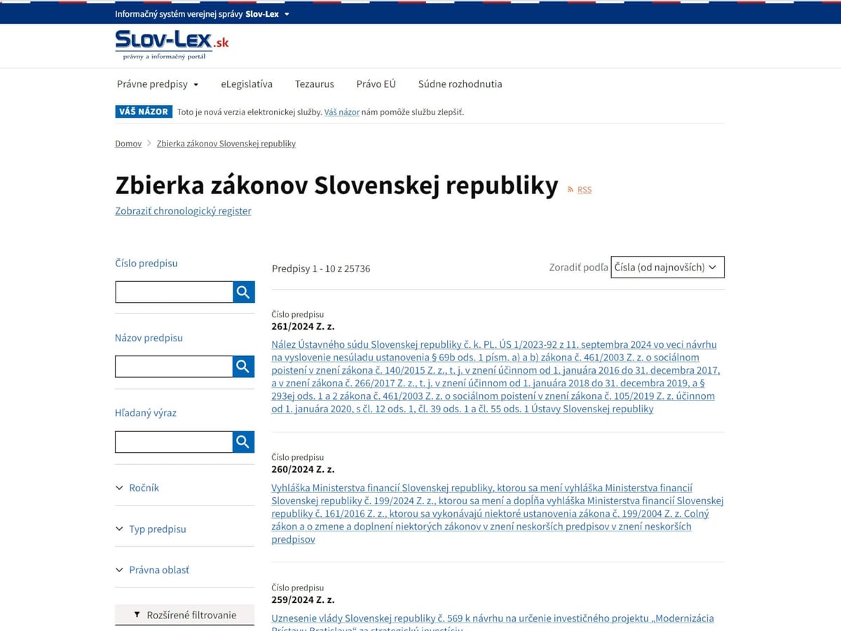 Inovácia portálu slov-lex.sk